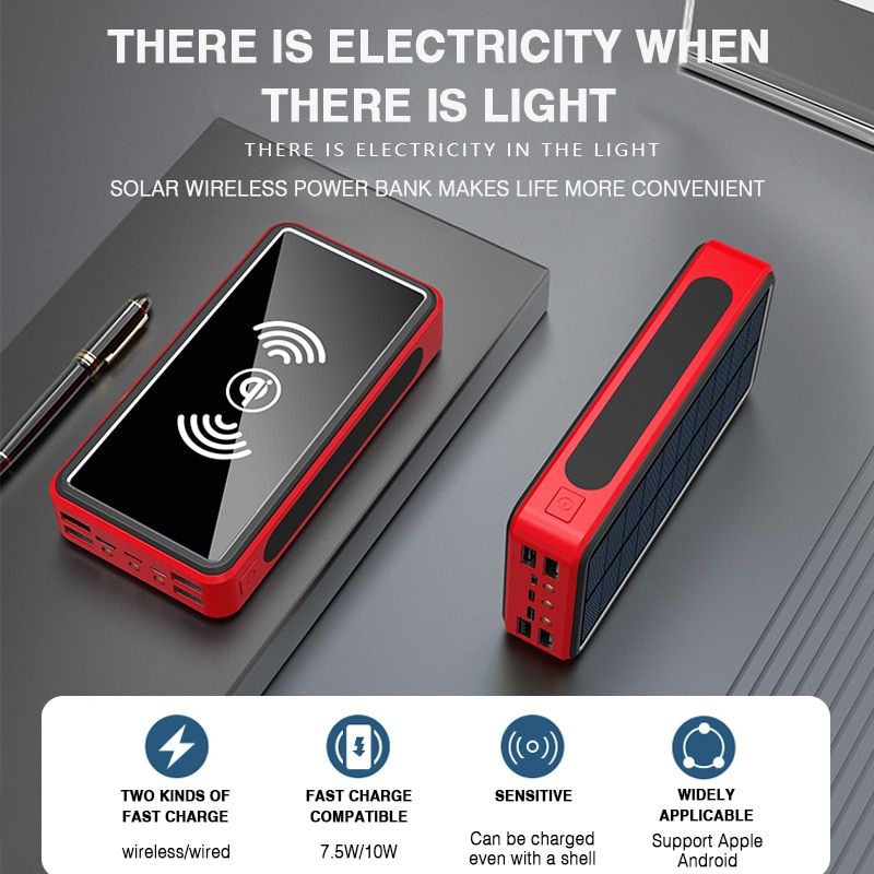Solar 80000mAh Wireless Portable PowerBank - Abra Mobility