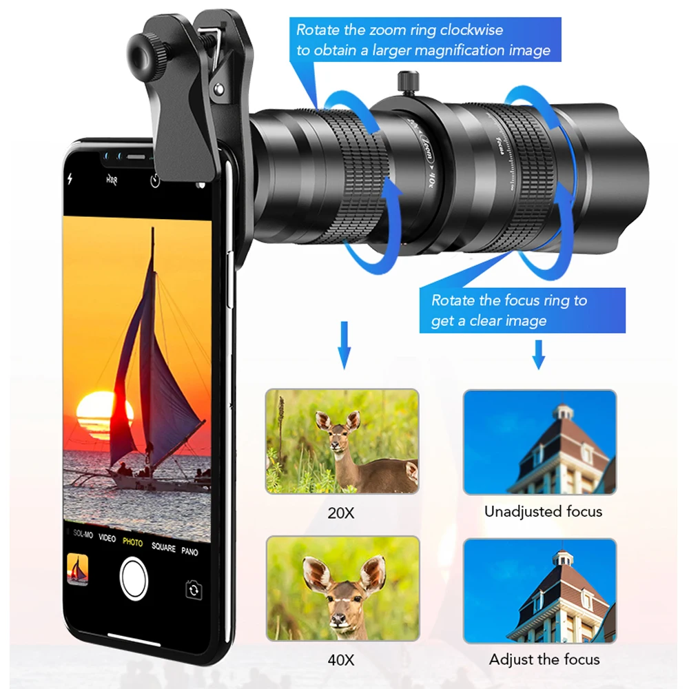 HD 20x-40x zoom Telescope for Smartphones - Abra Mobility